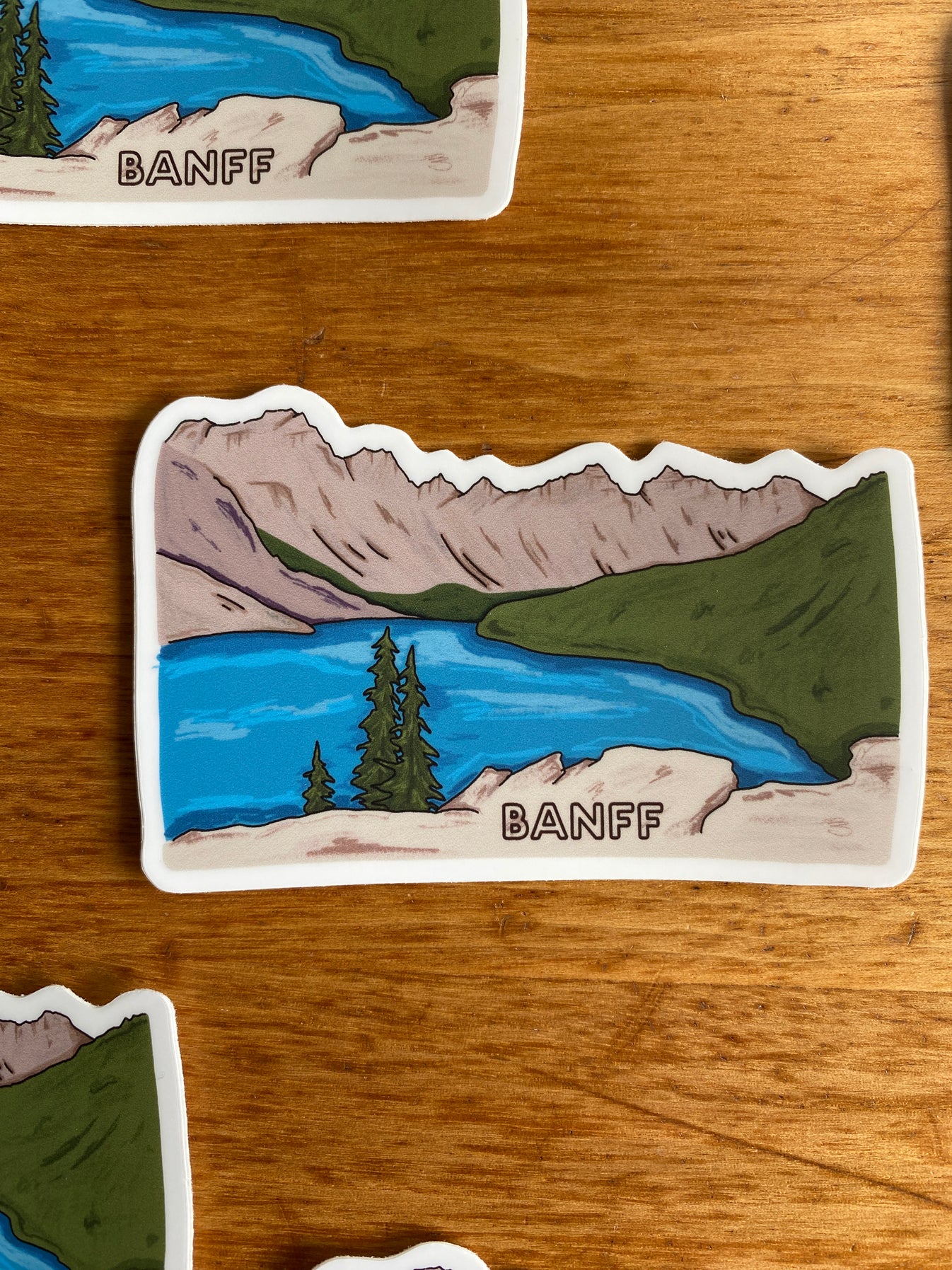 Banff National Park Illustrated Sticker | 3.5” x 2.25” – Fern In The Forest